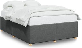 Rám postele bez matrace tmavě šedý 140 x 190 cm textil 3284730