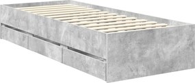 Rám postele s čelo Betonově šedá 75 x 190 cm Inženýrské dřevo 3411541
