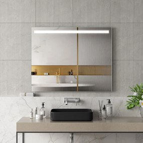 Erga Scarlet, obdélníkové LED zrcadlo 100x80cm, 690 lm, 3 barvy světla, přední osvětlení, ERG-V01-128-1080-00