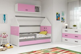 Dětská postel domeček Ivan růžová/grafit