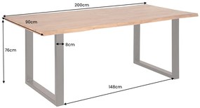 Dizajnový jedálenský stôl Massive 200 cm akácia