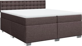 Box spring postel s matrací tmavě hnědá 200x200 cm textil 3288312