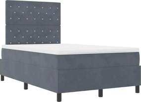 Postel s boxspringem s matrací Tmavě šedá 120 x 190 cm samet 3339753