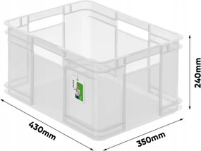 Keeeper Úložný box pro domácnost i dílnu, BRUNO XL, 28L, 43 x 35 x 24 cm, transparentní