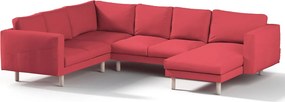 Potah na pohovku IKEA Norsborg rohová, 5-místná se šezlongem barva červená látka pletený vzor