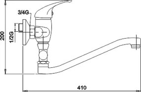 Novaservis Metalia 55 55032.0 vanová baterie paneláková nástěnná 150 mm