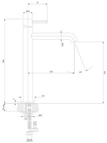 OMNIRES Y1212CP - Umyvadlová baterie Y 30,8 cm lesklá měď
