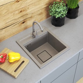 Gamma Quadro 4550, 1-komorový granitový dřez 450x495x220 mm, béžová, GMA-ZLE000219