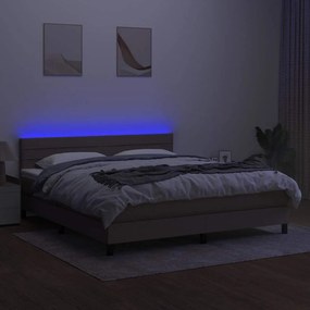 Box spring postel s matrací a LED taupe 180x200 cm textil 3133257
