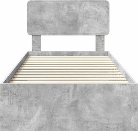 Rám postele s čelo Betonově šedá 90 x 200 cm Kompozitní dřevo 3412421