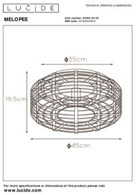 Lucide 45148/45/30 stropní svítidlo Melopee černé, E27, ø45cm