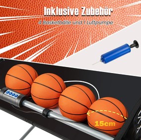 Costway Basketball Machine Skládací basketbalová arkádová hra se 2 košíky, černý