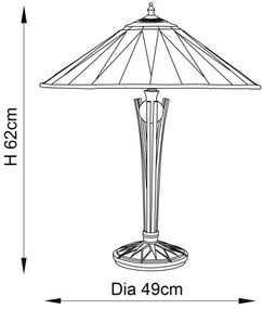 Endon 64045 - Stolní lampa Tiffany DARK STAR 2xE27/60W/230V pr. 49 cm