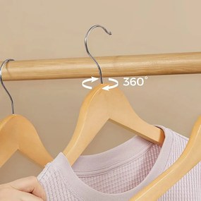 Sada dřevěných ramínek SOHO, 20 ks, přírodní hnědá SongmicsHome