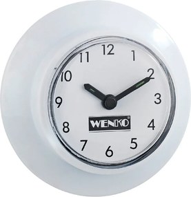Bílé hodiny do koupelny bez nutnosti vrtání Wenko Wall Clock