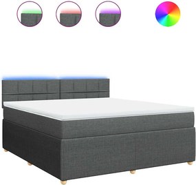 Box spring postel s matrací tmavě šedá 180x200 cm textil 3289836