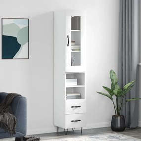 vidaXL Skříň highboard bílá s vysokým leskem 34,5x34x180 cm kompozit