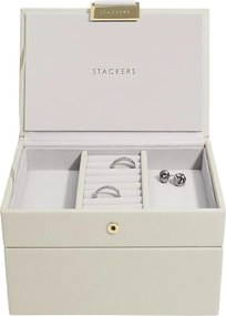 Krabička na šperky Stackers dvojitá mini větle béžová