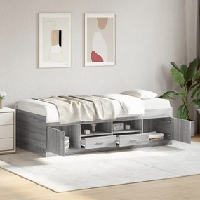 Válenda se zásuvkami bez matrace šedá sonoma 90 x 200 cm 3280249