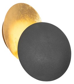 Chytré nástěnné svítidlo černé se zlatem včetně WiFi G9 - Sunrise