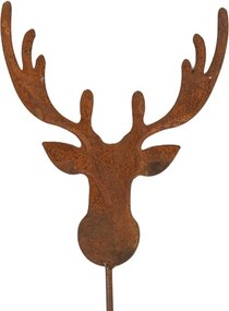 Rustikální rezavý zápich jelen Deer Rust - 9*1*29 cm