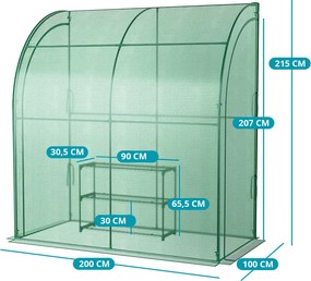 Skleník 197 cm × 97 cm × 204 cm