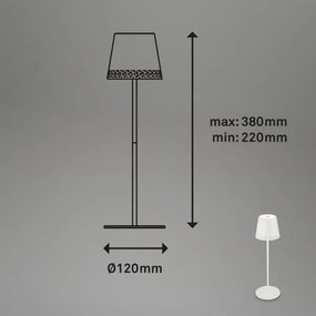 Brilo - LED St nab dotyk stolní lampa KIKI LED/2,6W/5V IP44 2600 mAh bílá
