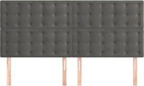 Čelo postele tmavě šedé 180x5x118/128 cm sametové 3116827