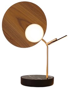 Designová stolní lampička Ballon Table Dekor: Černý mramor / Ořechové dřevo, Teplota chromatičnosti: 3000 Kelvinů