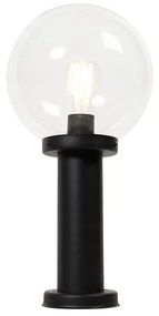 Venkovní stojací lampa černá s čirým globem 50 cm IP44 - Sfera
