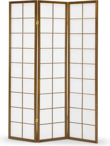 Stojací paraván trojdílný 43-129 cm, ořech / bílá