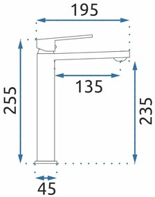 Rea Luppo - Vysoká umyvadlová baterie, černá, REA-B9637