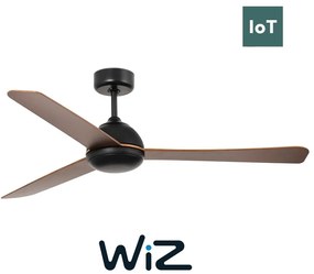 FARO GRID 33345W 52“ černá/světlé dřevo Reverzní stropní ventilátor WiZ