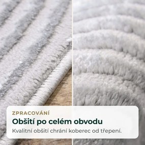 Angel Carpet, Kusový koberec Zafiro 19 Grey, 60x110, šedá, kancelář