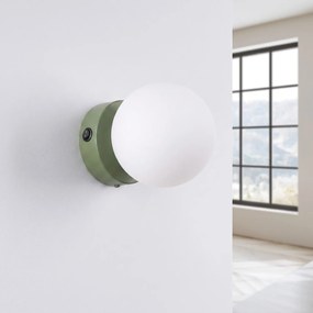 Sollux Lighting Nástěnné svítidlo YOLI 1 olivově zelené s vypínačem
