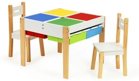 EcoToys Dětská sada stoleček a dvě židličky COLOR, XKF002