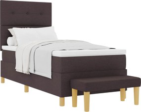 Postel s boxspringem s čelo Tmavě hnědá 200 x 80 cm textil 3344257
