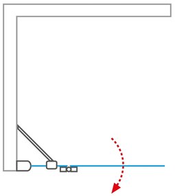 ROTH ELEGANT LINE GDOL1/1000 sprchové dveře 1000x2000mm levé jednokřídlé, bezrámové, brillant/transparent, 132-100000L-00-02