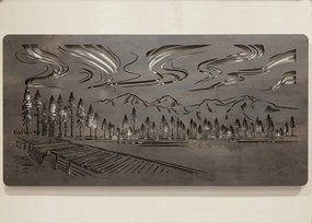Li-Go "Polární záře" světelný obraz RGBW s baterií 120x60cm provedení povrchu: dub světlý