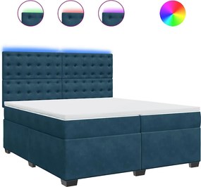 Box spring postel s matrací modrá 200 x 200 cm samet 3293318