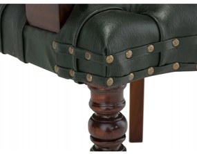 Křeslo z mahagonu Chesterfield pravá kůže III