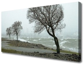 Obraz na plátně Moře Bouře Vlny 140x70 cm
