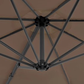 Konzolový slunečník s hliníkovou tyčí 300 cm barva taupe - Default Title