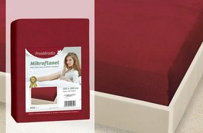 Bellatex Prostěradlo Mikroflanel Červená 90x200 cm