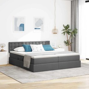 Postel s úložným prostorem Tmavě šedá 180 x 200 cm Umělá kůže 3370950