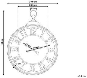Nástěnné hodiny ø 52 cm Asmund (hnědá). 1077393