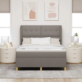 Postel s boxspringem s čelo Taupe 200 x 140 cm textil 3340757
