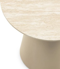 Odkládací stolek Sakala 45 cm travertin/béžový