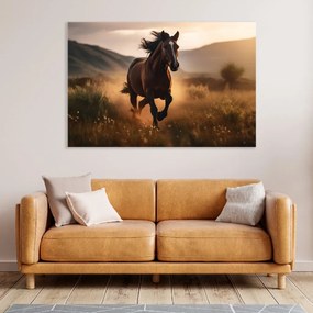 Obraz na plátně - Kůň v divoké přírodě FeelHappy.cz Velikost obrazu: 180 x 120 cm