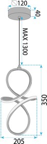 Toolight Toolight, LED závěsné svítidlo, 17W, 3000K, LHJ091-1CP, zlatá, OSW-50040